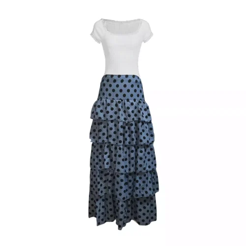 Falda Rociera Tatiana - Azul Empolvado
